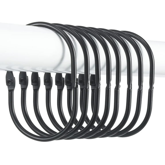 FUGee-24 Pcs Shower Curtain Rings, Shower Curtain Hooks, Oval Snap ...