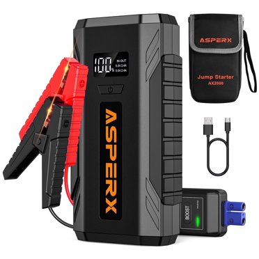 4000A Car Jump Starter - 88.8Wh Portable Lithium Battery Booster Pack ...