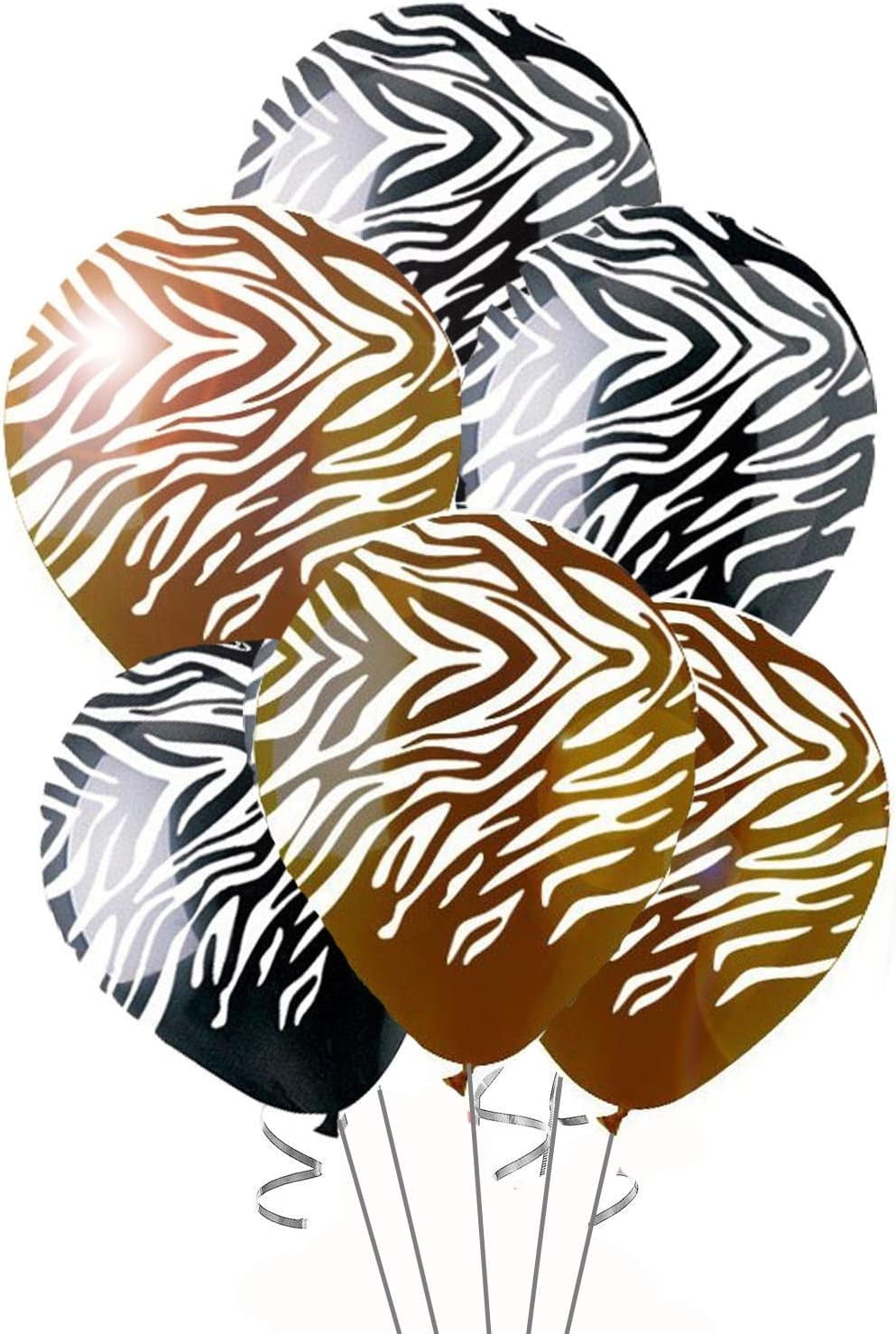 PMU Zebra Balloons PartyTex 11 Inch Premium Black and Crystal Brown ...