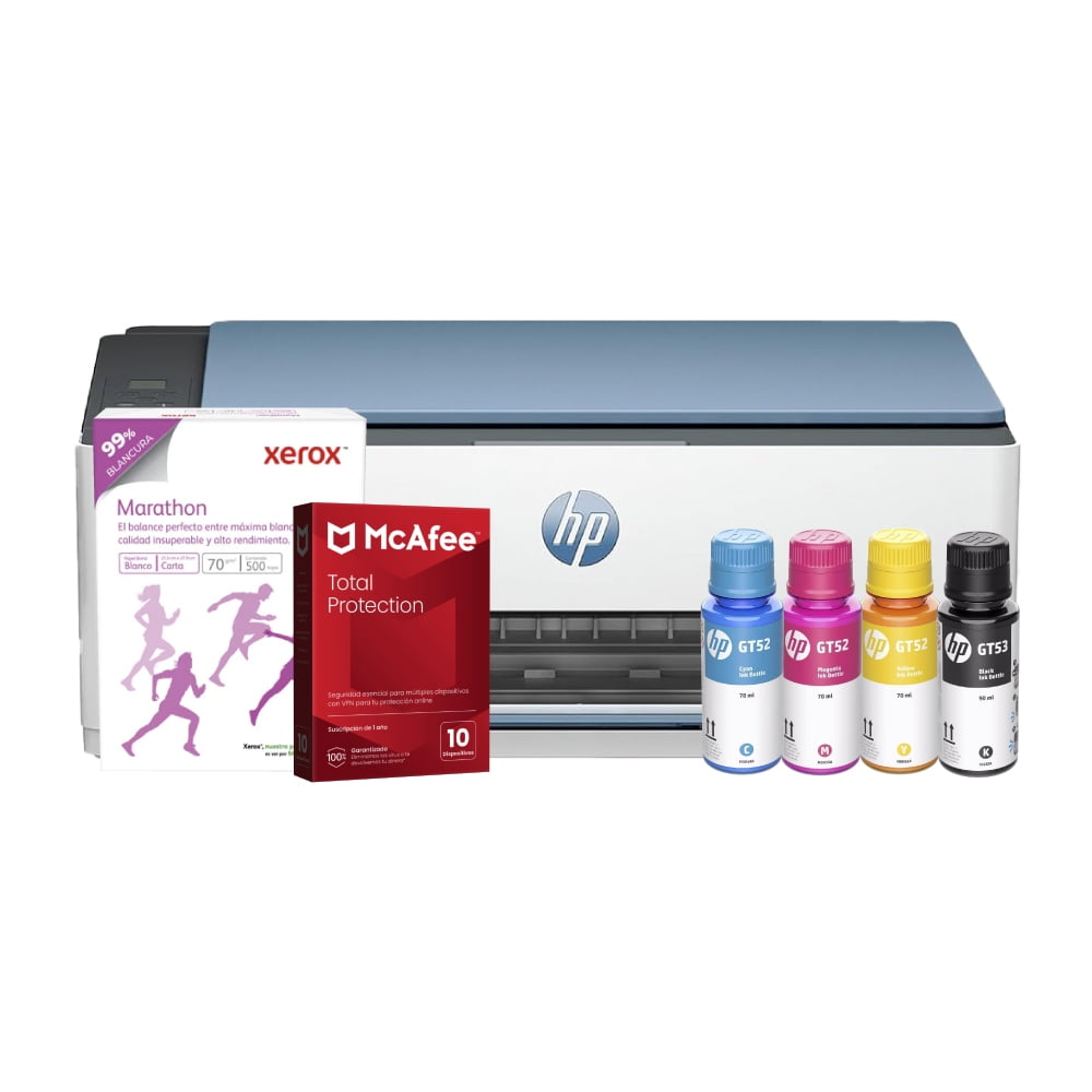MULTIFUNCIONAL HP 585 SMART TANK + KIT DE TINTAS + PAPEL XEROX ...