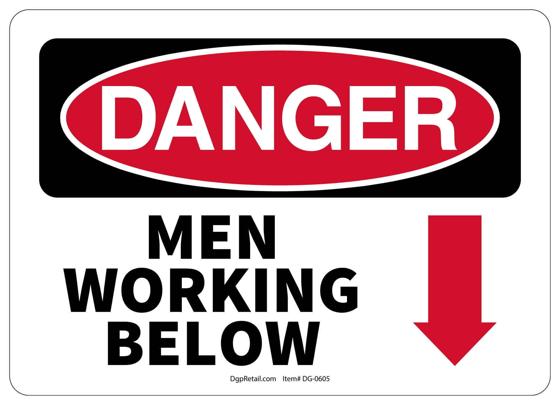 OSHA DANGER SAFETY SIGN MEN WORKING BELOW - Walmart.com