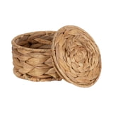 Home Decor Collection 3.5x6 Round Natural Water Hyacinth Trinket Box ...