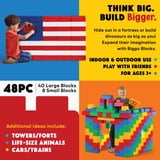 BiggoBlocks Jumbo Blue Building Blocks Set, 48 Pieces, for Kids Ages 3 ...