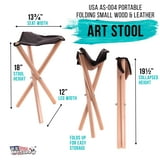 US Art Supply Portable Three Leg Wood Artist Folding Stool with Saddle ...