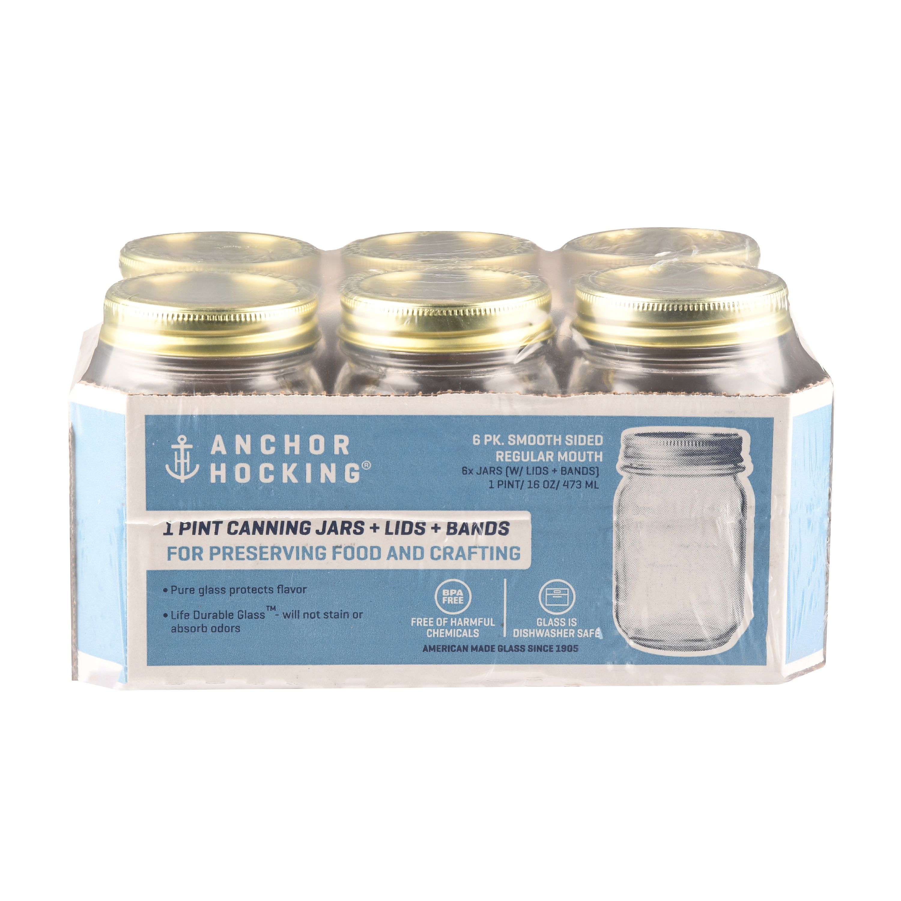 Anchor Hocking Anchor Pint Canning Jars 6 Count Walmart Anchor Hocking Anchor Pint Canning Jars 6 Count Walmart