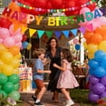 3D Pre-Strung Birthday Banner, 38PCS Felt Ball & Pom Pom Garland ...