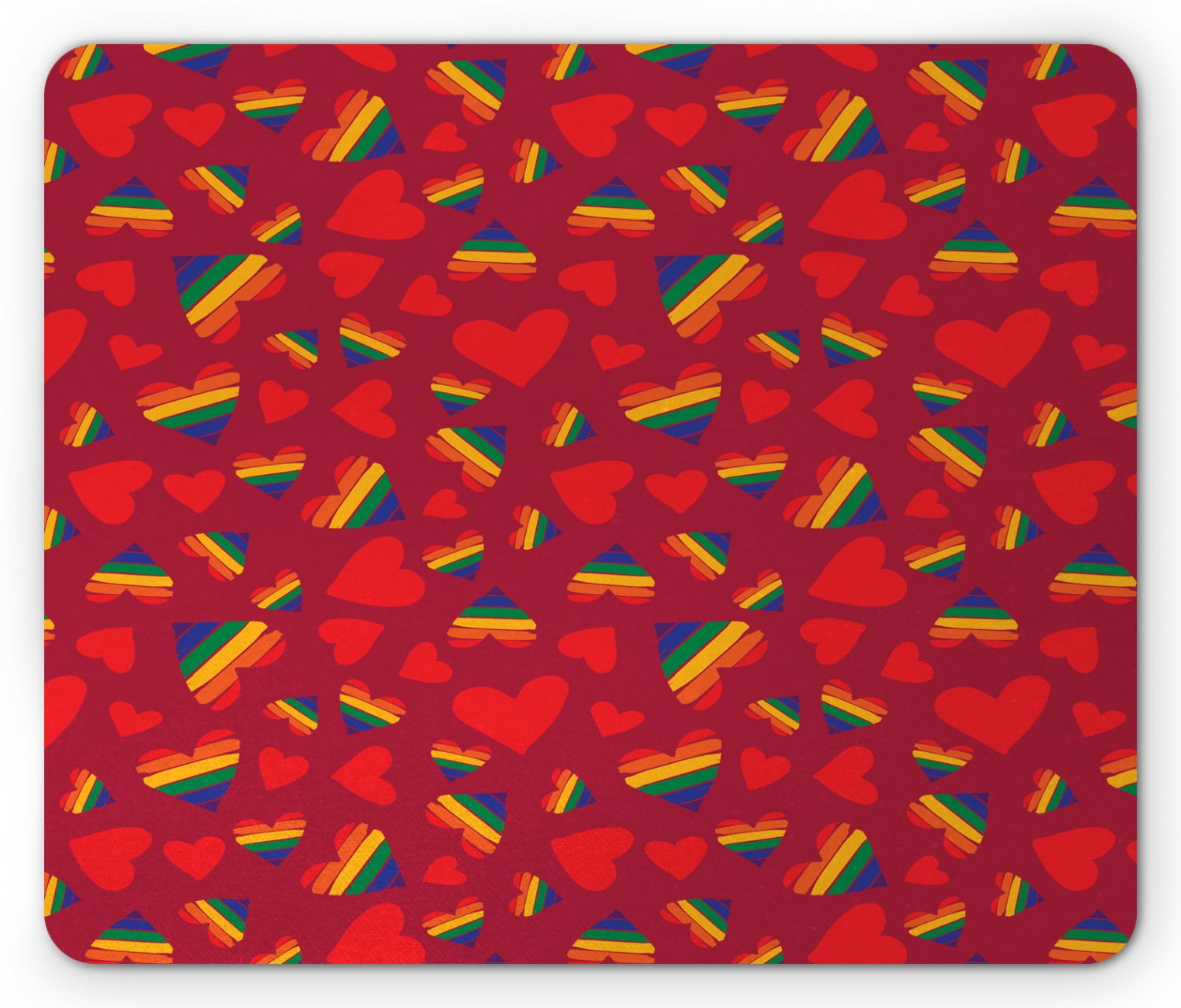 Pride Mouse Pad, Queer Hearts in Rainbow Colours LGBTQ Symbol Love Wins Alternative Feminism ...