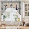 Blue Nautical Anchor Kitchen Curtains Swag Valance for Windows/Bathroom ...