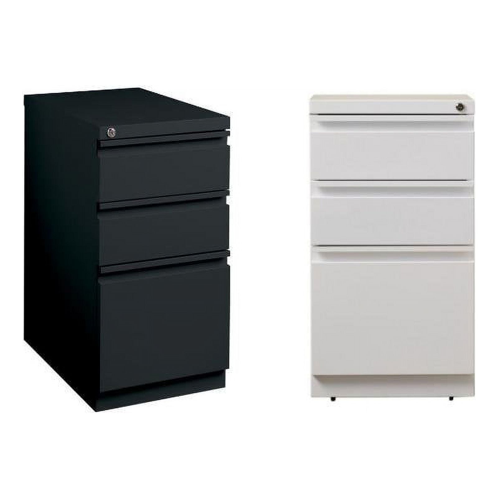 Hirsh Industries Set Of 2 Value Pack 3 Drawer Filing Cabinets In Black And White