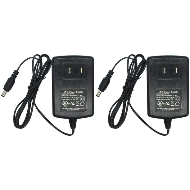 2-Pack AC to DC 12V 3A Power Supply Adapter 5.5mm x 2.1mm for CCTV ...