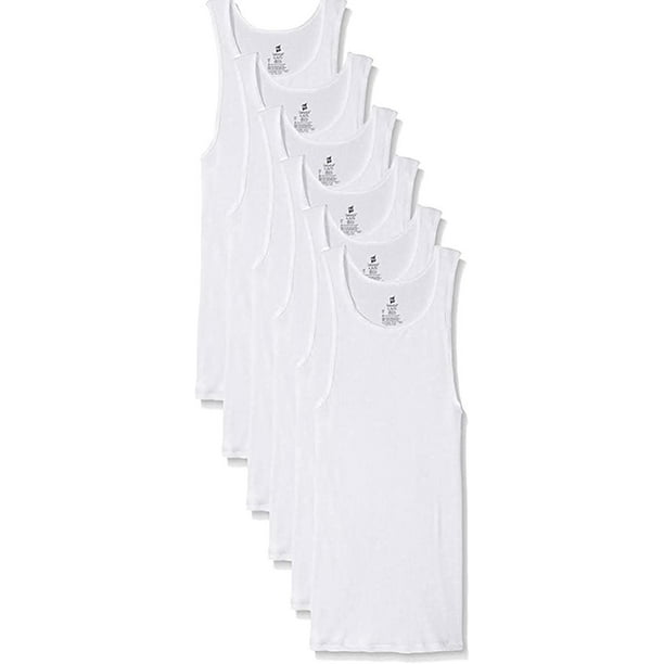 Hanes Men's Tanks A-Shirts 6-Pack Cotton Tagless Soft Breathable Cool ...