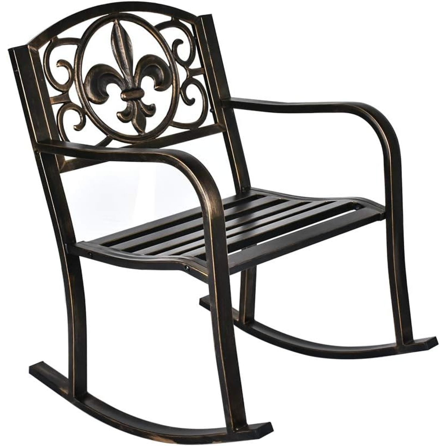 Bilot GIODIR Outdoor Patio Rocking Chair, Metal Rocking seat for for ...