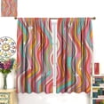 70s Retro Abstract Floral Curtains Colorful Vintage Groovy Geometric ...
