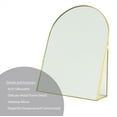 Arched Gold Metal 9.5" Decorative Slanted Tabletop Mirror - Walmart.com