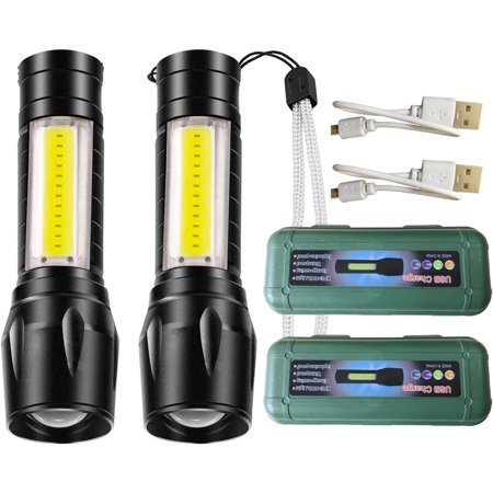 Rechargeable LED Flashlight USB Torch Mini Light Super Bright 1000 ...