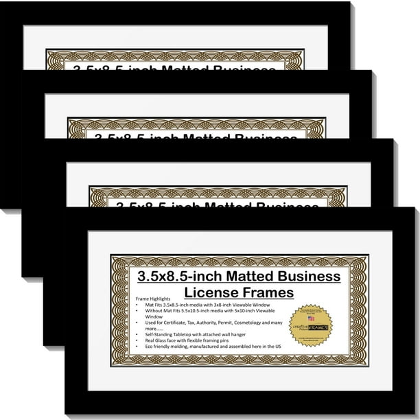 CreativePF [5.5x10.5bk] Business License Frame 3.5 by 8.5-inch Self ...