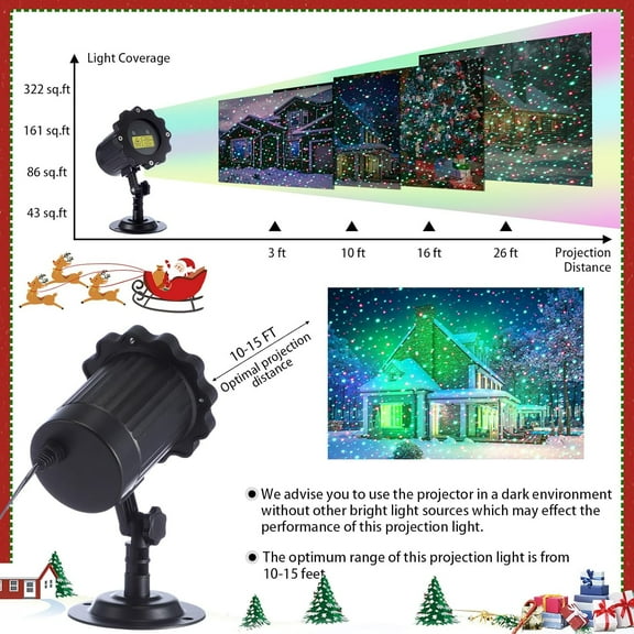 Bell + Howell Startastic Solar Laser Christmas Projector Lights Outdoor ...