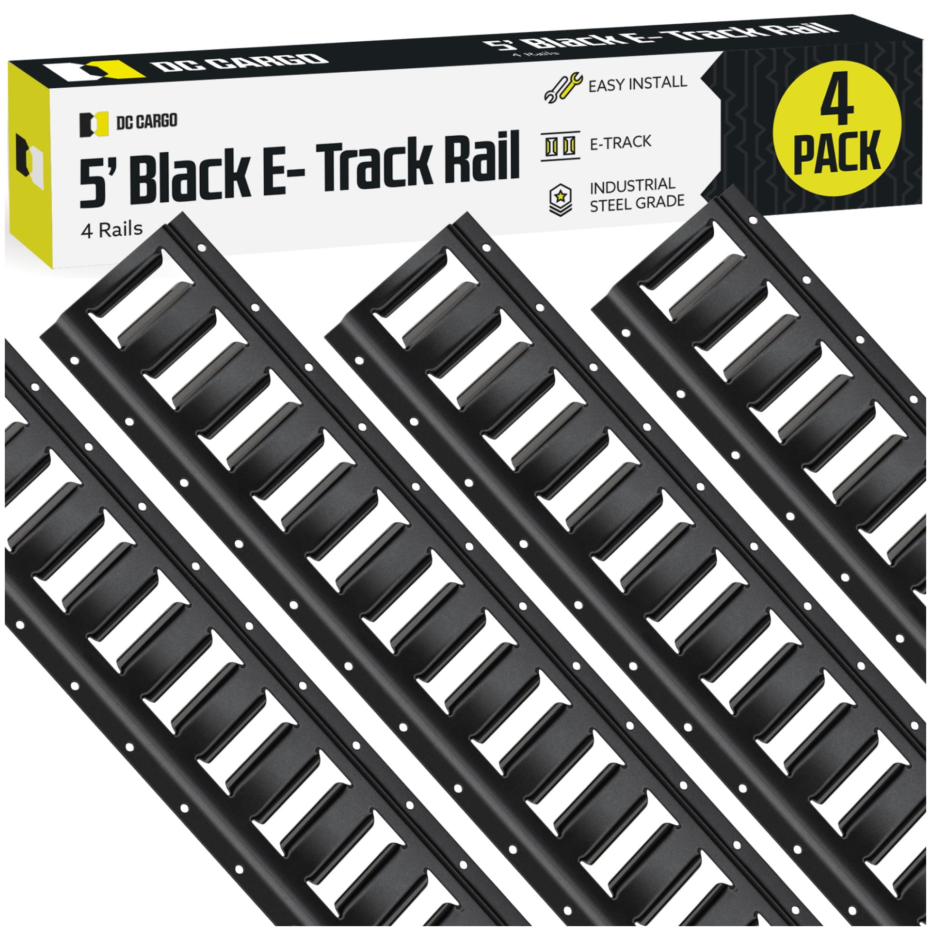 DC Cargo Etrack Rails 5' Horizontal Black Powder Coated E Track Rail 4 ...