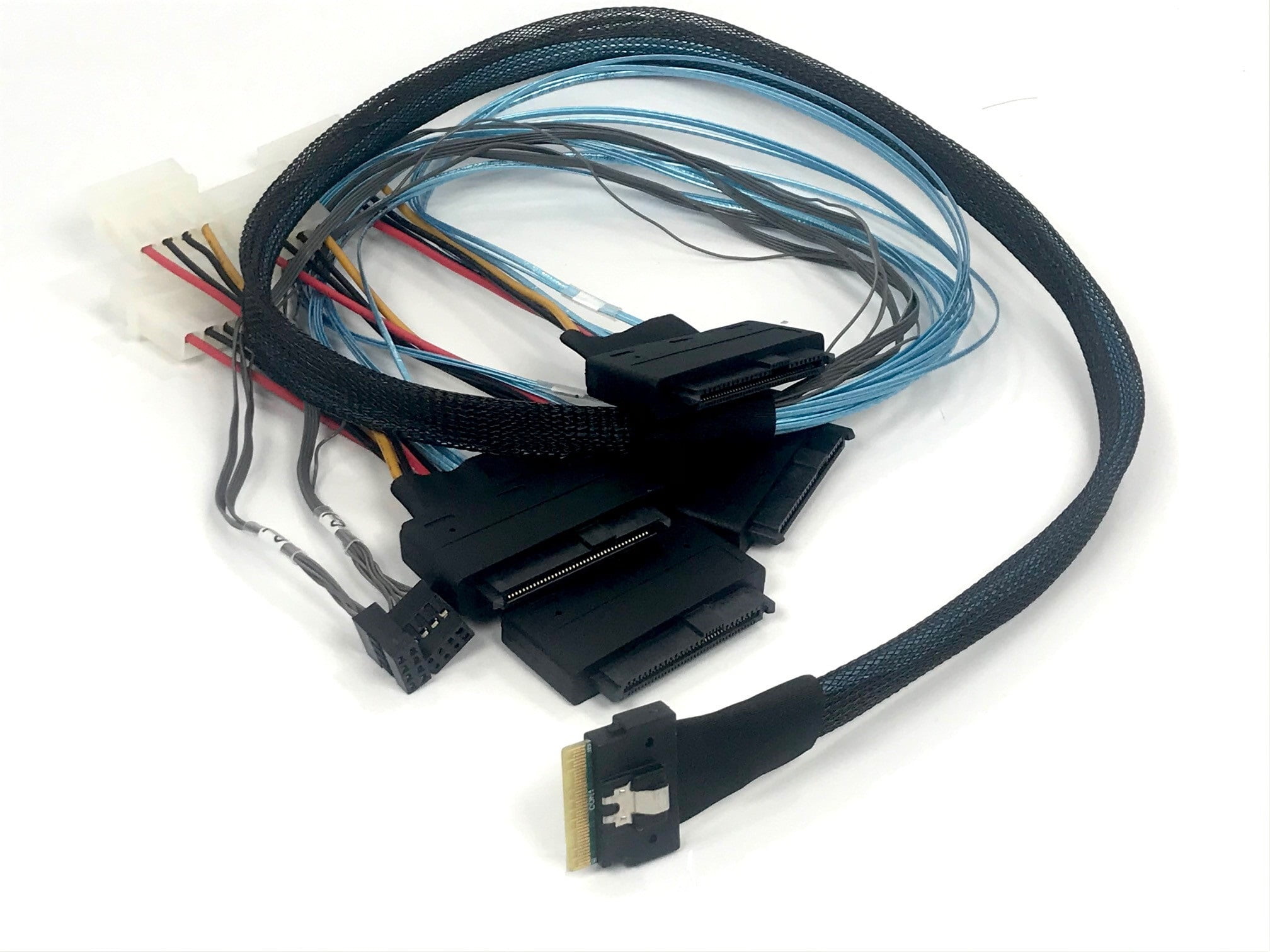 ‌SlimSAS 8i S‌FF-8654 to 4 X SFF-8639 NVME U2 Cable - 1 Meter - Walmart.com