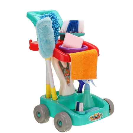 Toy Cleaning Set Cleaning Cart Pretend Play Mop Broom Toys Kids ...