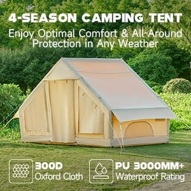 Bestco 4-6 Person Inflatable Camping Tent, Waterproof with Dual Doors ...