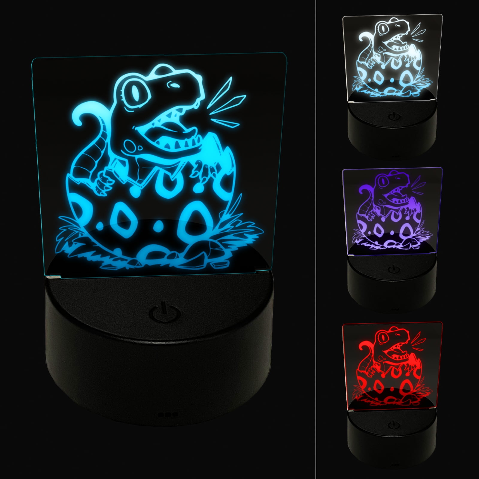 Baby Dinosaur Hatching From Egg LED Night Light Sign 3D Illusion Desk ...