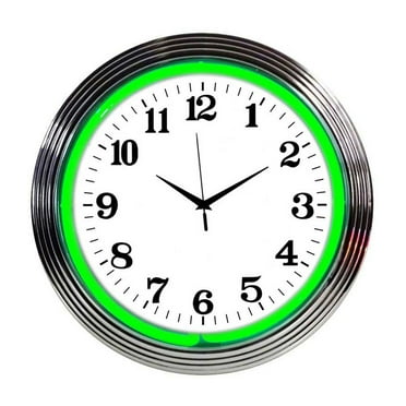 Neonetics Bar and Game Room Neon Alphanumeric Wall Clock with Green ...