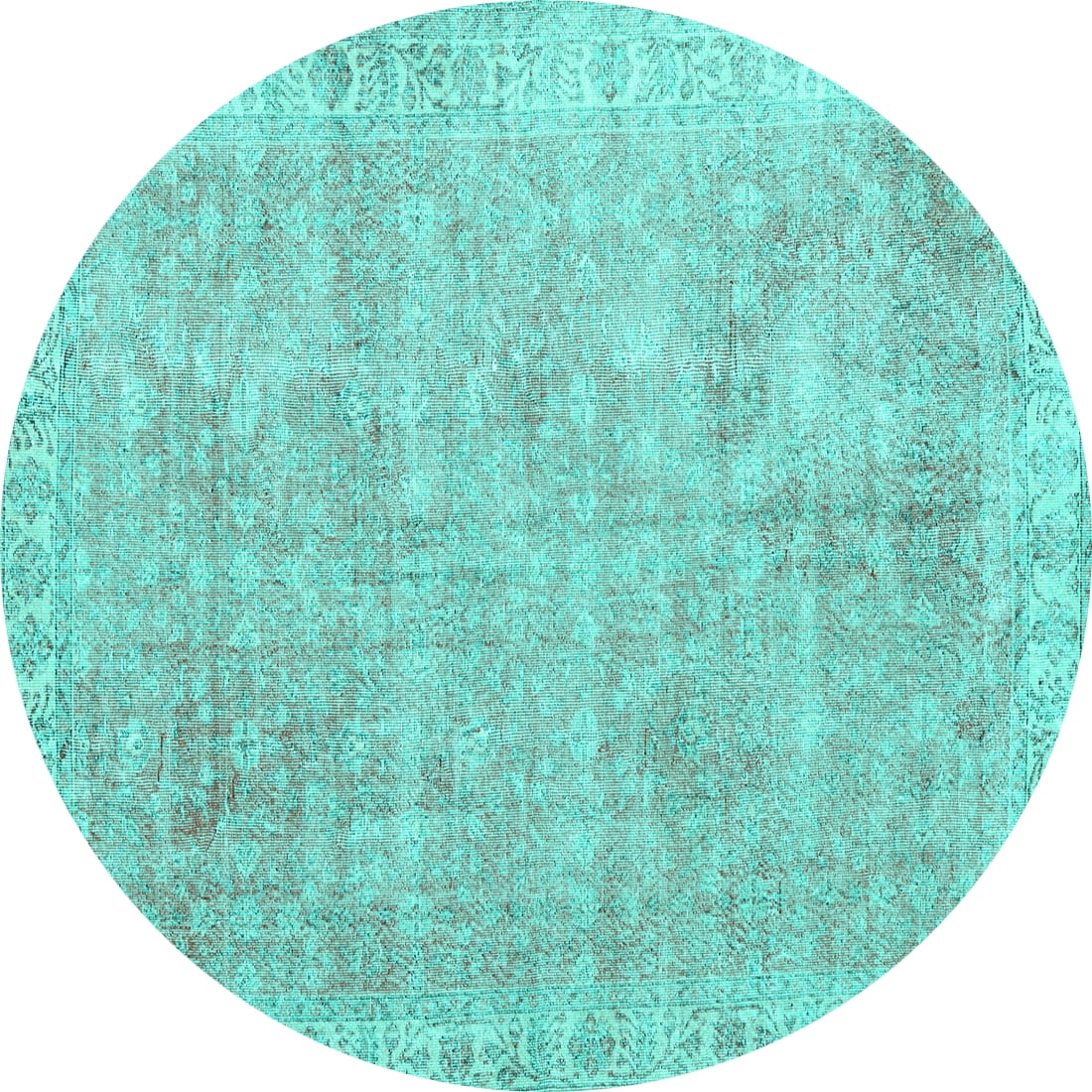 Ahgly Company Indoor Round Persian Turquoise Blue Traditional Area Rugs ...