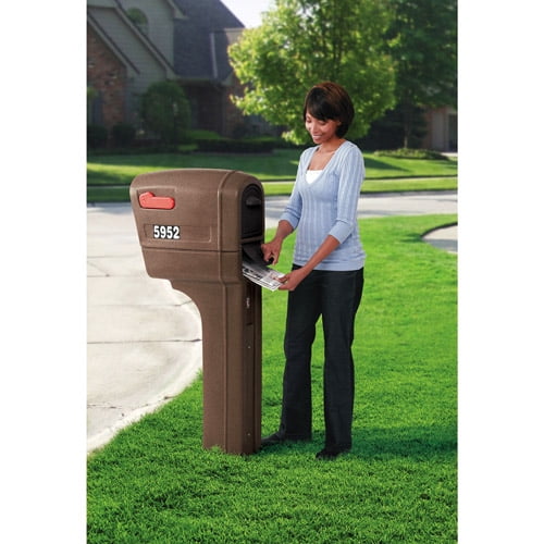 Buy Step2 MailMaster Plus Plastic Mailbox Walnut Finish Online at ...