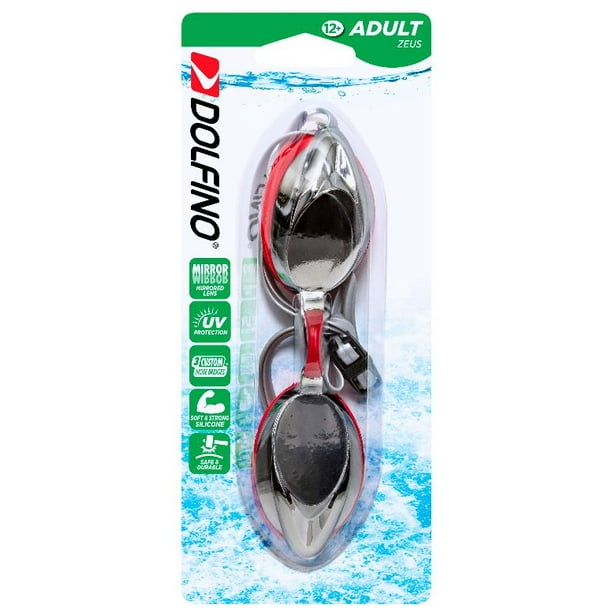 Adult Zeus Mirrored Swim Goggle - Red - Walmart.com