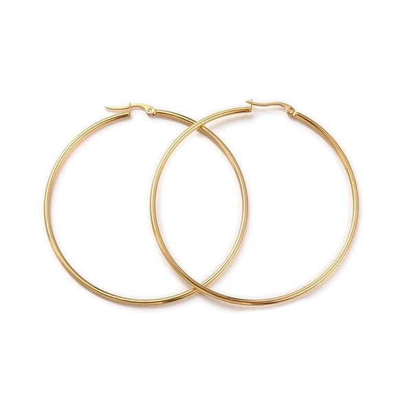 1 Pair Ring 304 Stainless Steel Hoop Earrings Hypoallergenic Earrings ...