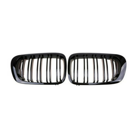 Opolski 1Pair Grilles Dual Line Professional Gloss Black High Density ...