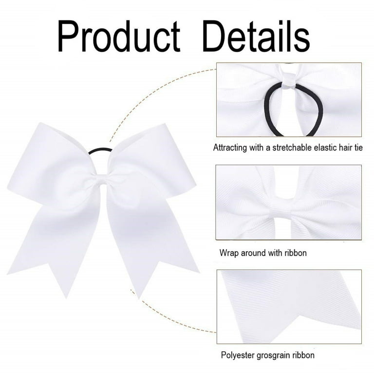 White Cheer Bows With Words