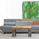 Ox Bay Sariyah Dusty Blue/White Shag Striped Over-tufted Cotton Adult ...