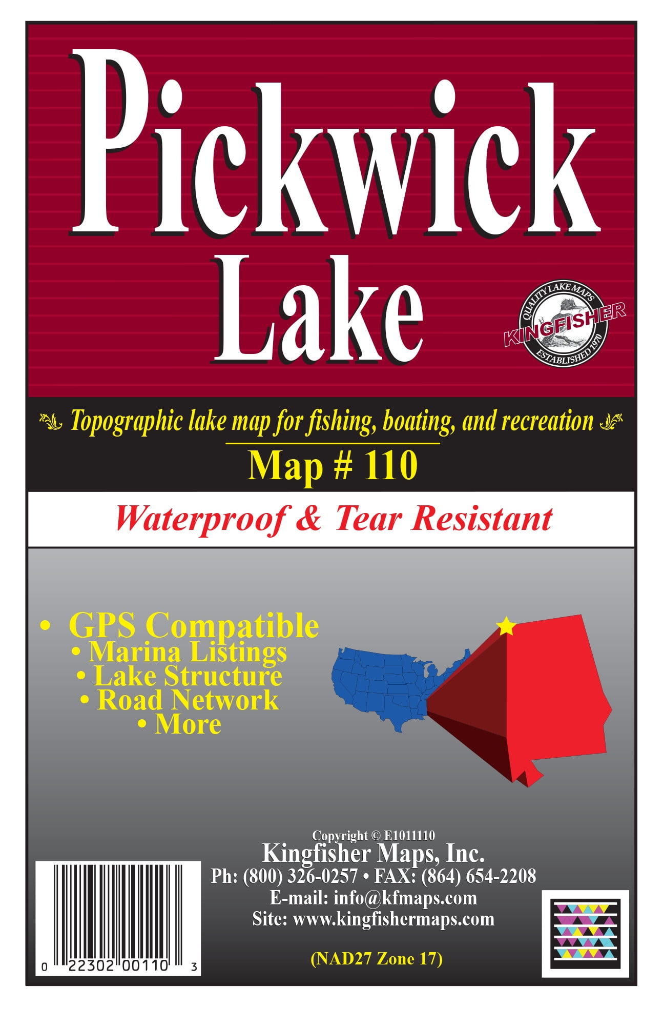 Kingfisher Maps Waterproof Lake Map Pickwick - Walmart.com