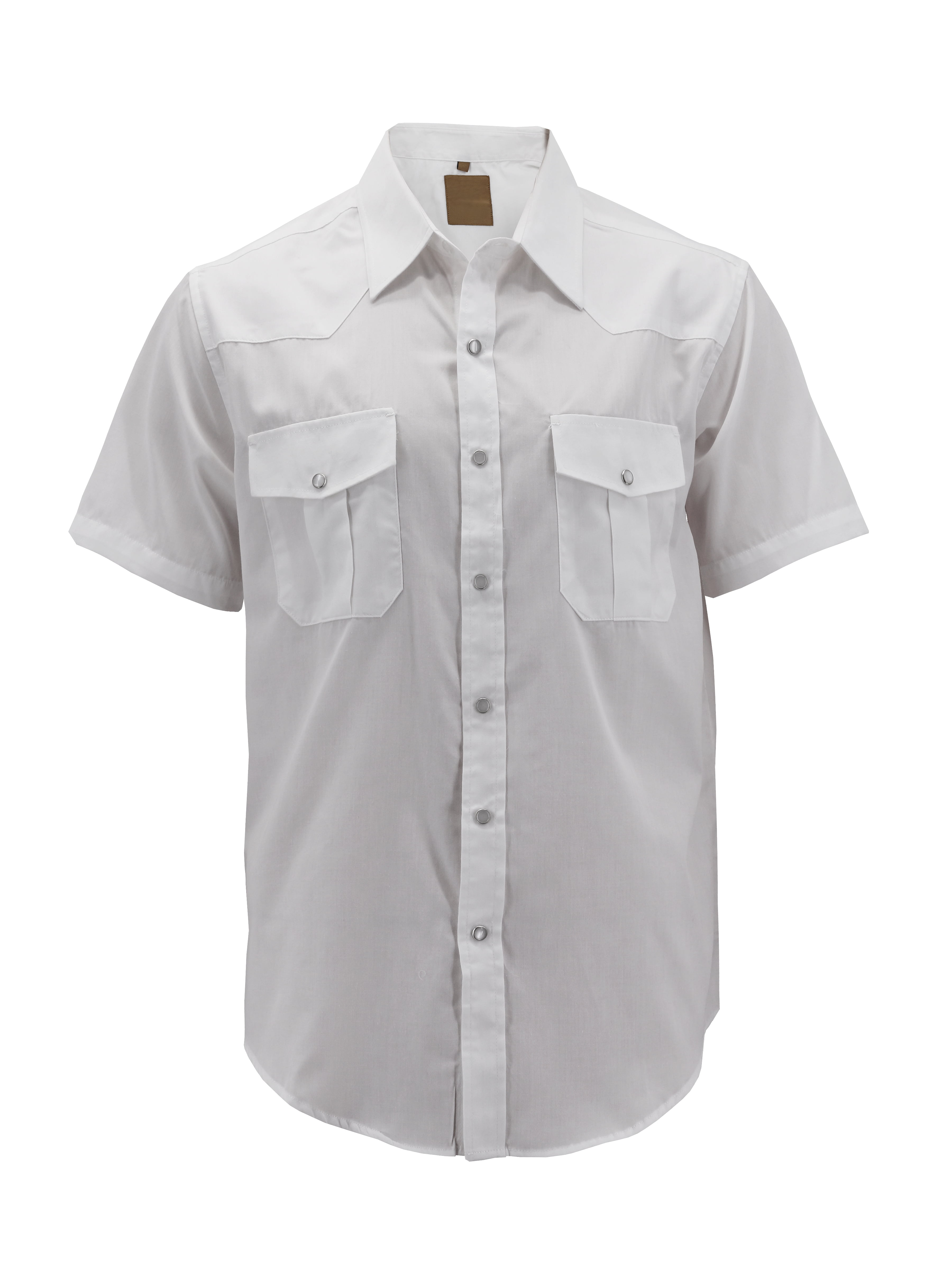White Pearl Snap Dress Shirt