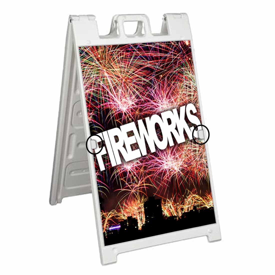 Fireworks (24" X 36") Deluxe A-Frame Signicade, Includes 2 Removable ...