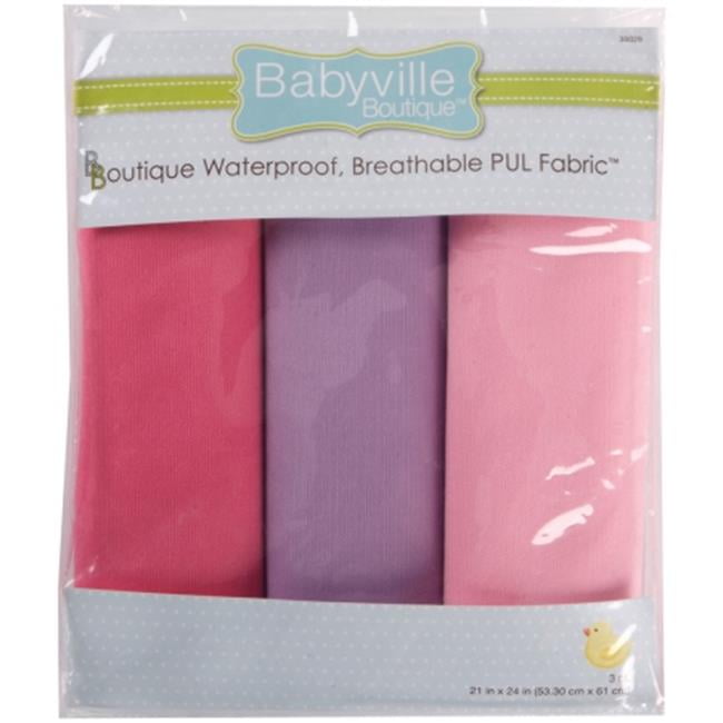 Babyville PUL Waterproof Diaper Fabric 21 in. x 24 in. Cuts 3-Pkg-Girl ...
