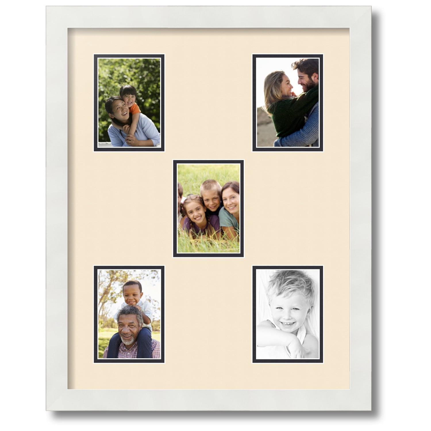 ArtToFrames Collage Photo Picture Frame with 5 - 3.5x5 Openings, Framed ...