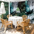 Abstract Teal Gray Outdoor Curtains for Patio, Modern Minimalist ...