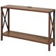 DecorTech Industrial Rectangular Wood Console Table with AC Power and ...
