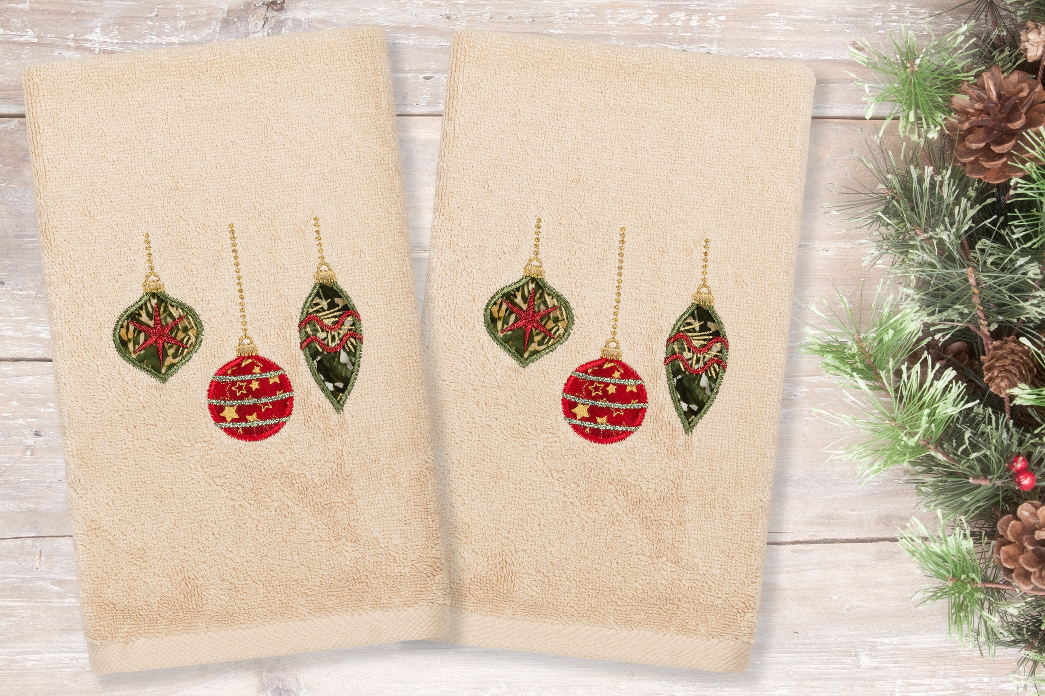 Linum Home Textiles Christmas Ornaments Embroidered Luxury 100% Turkish ...