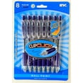 INC. Clip Click Ball Point Pens, Comfort Grip, 1.0 mm, Blue Ink, 8 ...