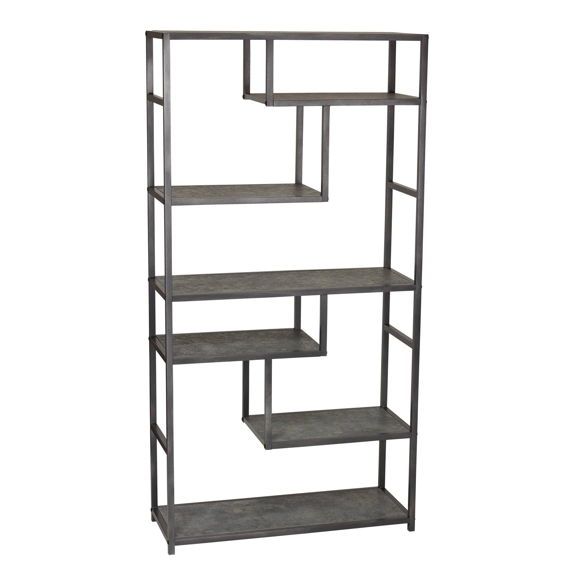 Household Essentials Faux Concrete Slate 6-Shelf Bookcase - Walmart.com