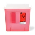 Medline Sharps Disposal Container, Red, 5qt, Wall-Mount, Curved Lid, 1 ...