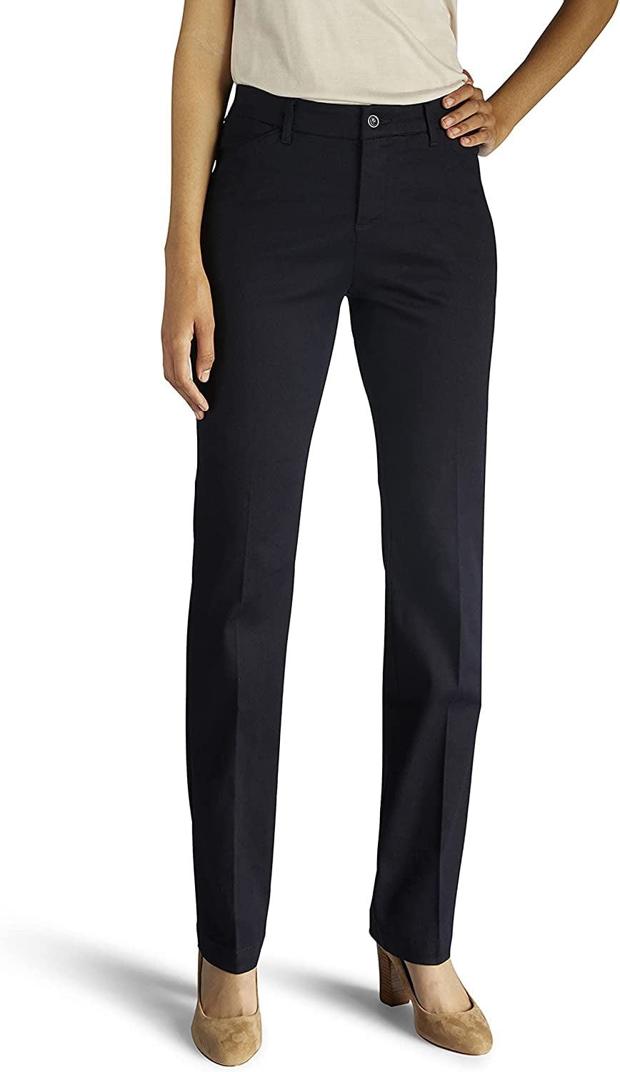 Lee Women's Petite Flex Motion Regular Fit Straight Leg Pant 6 Short ...