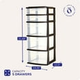 Homz 5 Drawer Medium Tower without Casters, set of 2 - Walmart.com