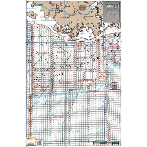Standard Map M027 Laminated Timbalier Block & Rig Chart - Walmart.com