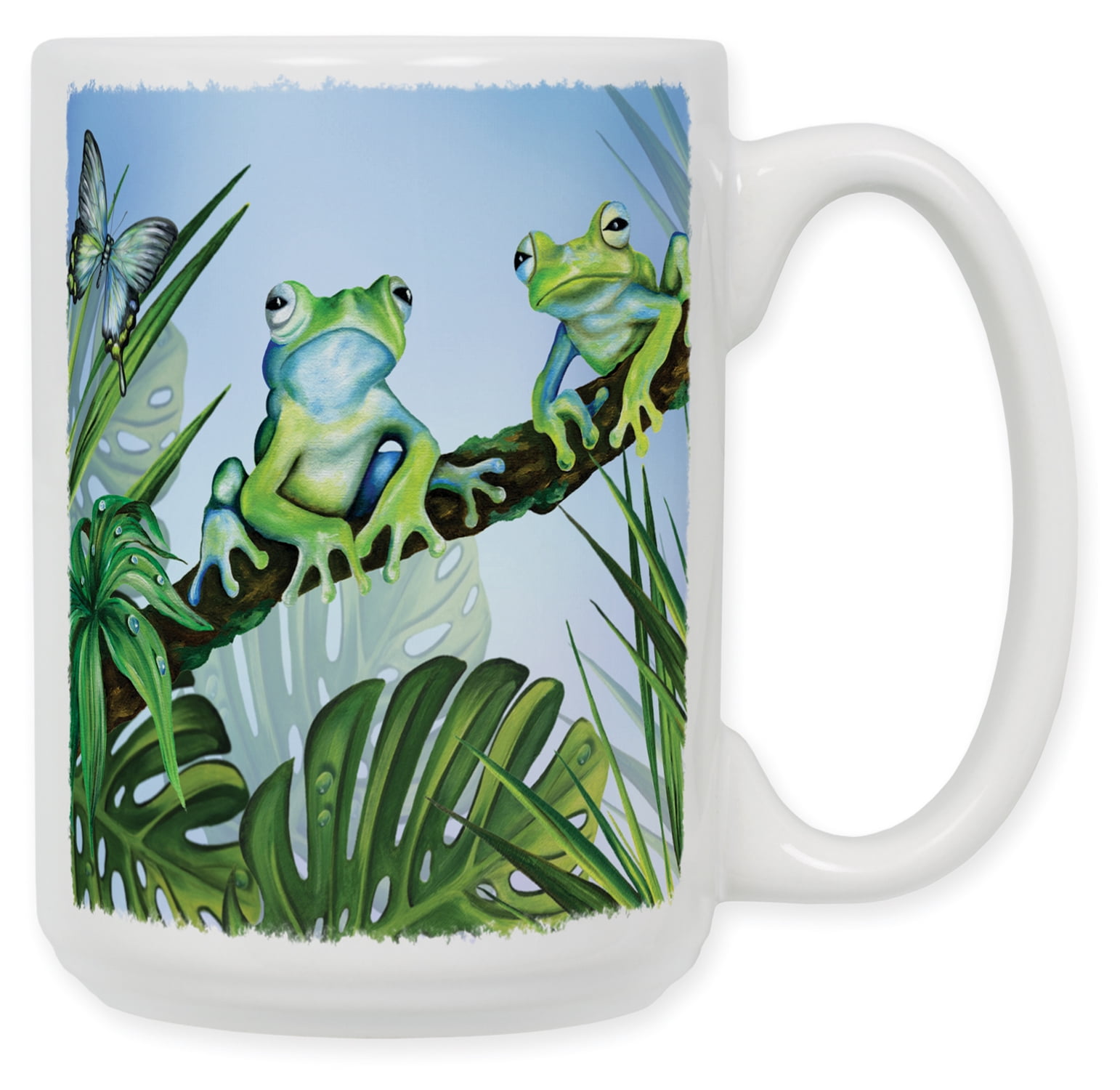 15 Ounce Ceramic Coffee Mug - Green Frogs - Walmart.com