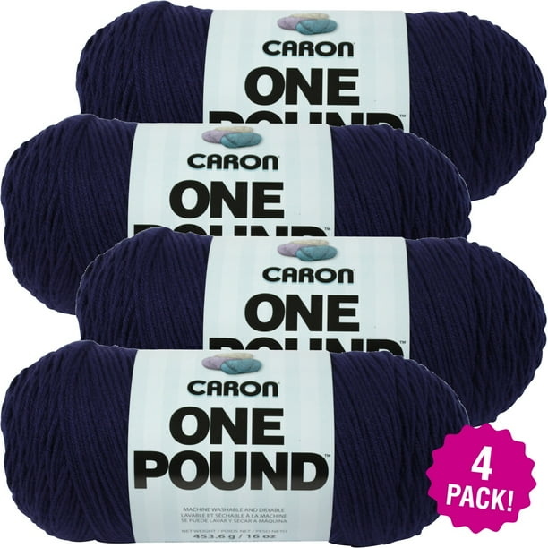 Caron One Pound Yarn - Midnight Blue, Multipack of 4 - Walmart.com